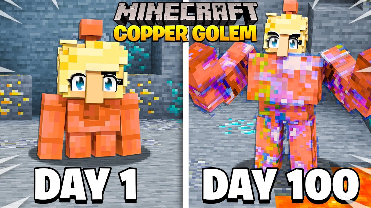 Playing as a Baby COPPER GOLEM In Minecraft! - YouTube