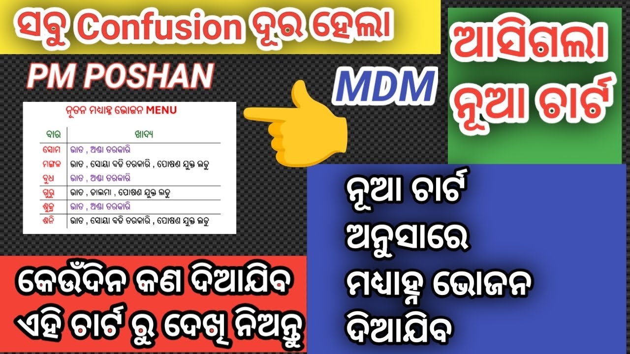 ନୂଆ ମଧ୍ୟାହ୍ନ ଭୋଜନ ଚାର୍ଟ ଆସିଗଲା || New food Chart for MDM || @Mr.BagSir ...