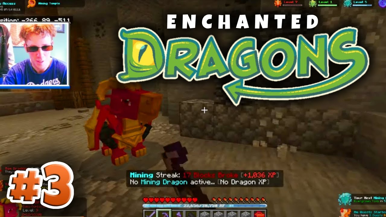 Enchanted Dragons - I RAGED in the Mining Temple! - (Minecraft Bedrock) #3 - YouTube