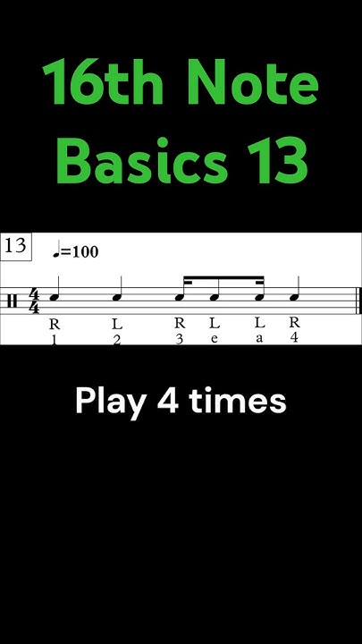 Rhythm Reading: 16th Note Basics 13 (100 bpm) #16thnotes #shorts # ...