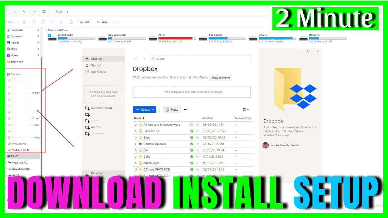 Download install and Steup Dropbox desktop app (Windows & Mac) - YouTube