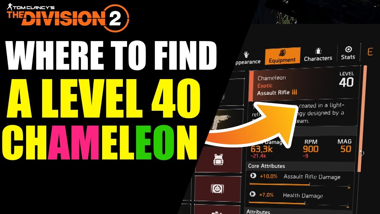 The Division 2 - LEVEL 40 CHAMELEON! WHERE TO FIND ONE - YouTube