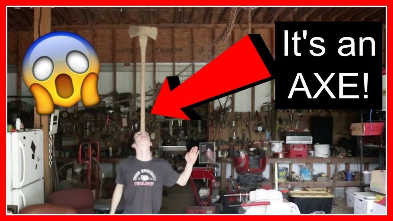 Balancing a Huge Axe On My Face- DANGEROUS - Vlog #67 - YouTube