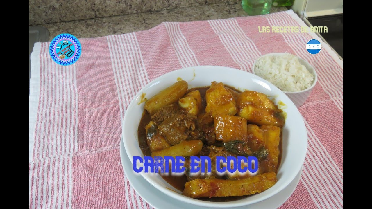 Carne en coco - Las recetas de Anita - YouTube