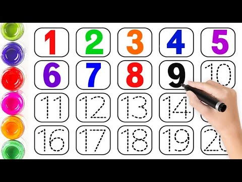 How to draw numbers step by step for kids and toddler - YouTube