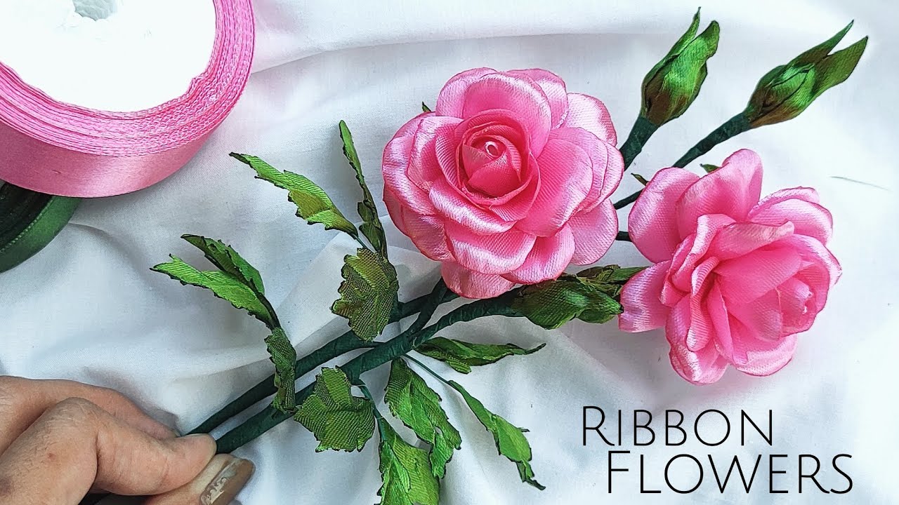 DIY satin ribbon roses/how to make beautifull blooming roses with satin ...