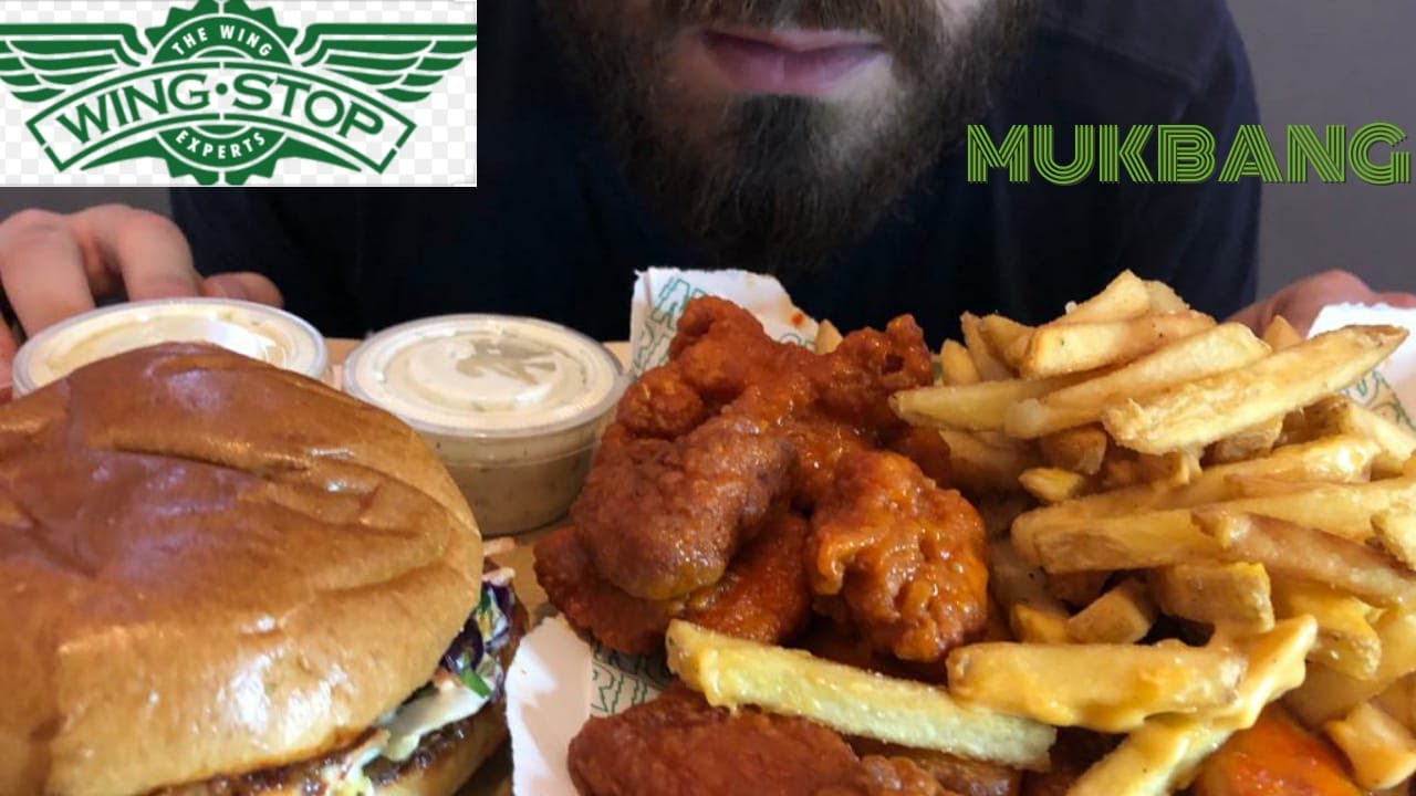 ASMR EATING WINGSTOP | ATOMIC WINGS | BONELESS CHICKEN | TENDER STRIPES ...