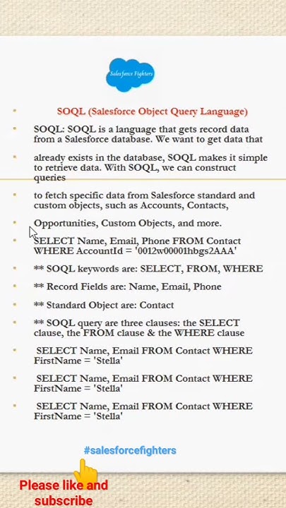 SOQL (Salesforce Object Query Language) - YouTube