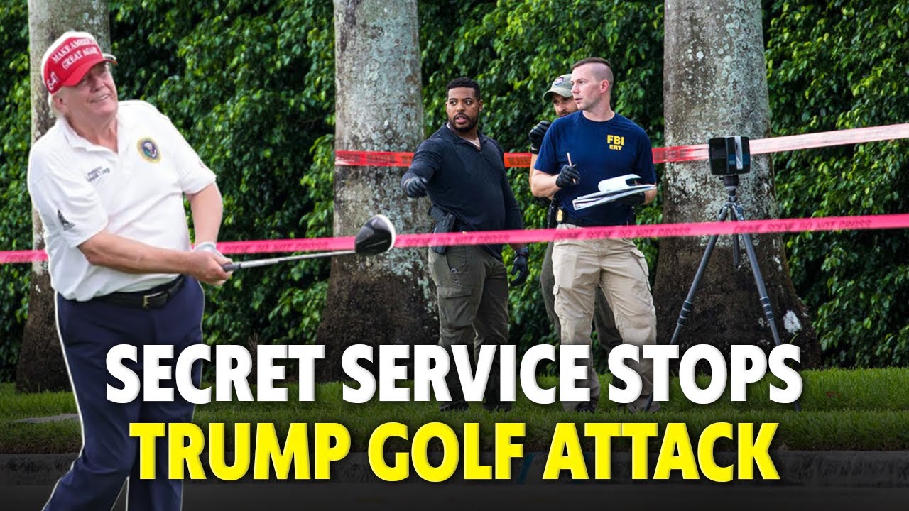 Secret Service Stops Trump Golf Attack - YouTube