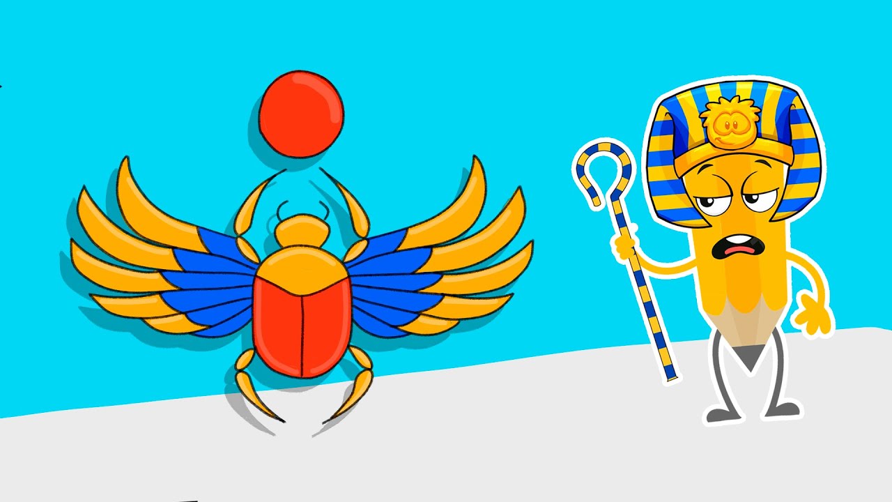 How to draw An Egyptian Scarab beetle easy - YouTube