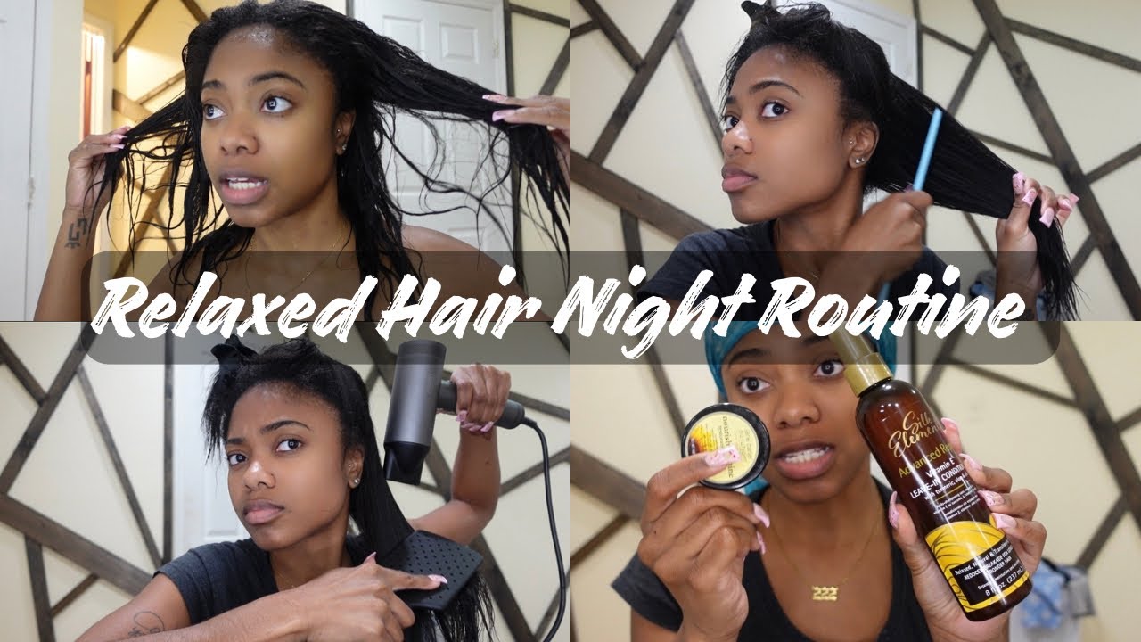 Relaxed Haircare Nighttime Routine| Healthy Moisturized Hair| - YouTube