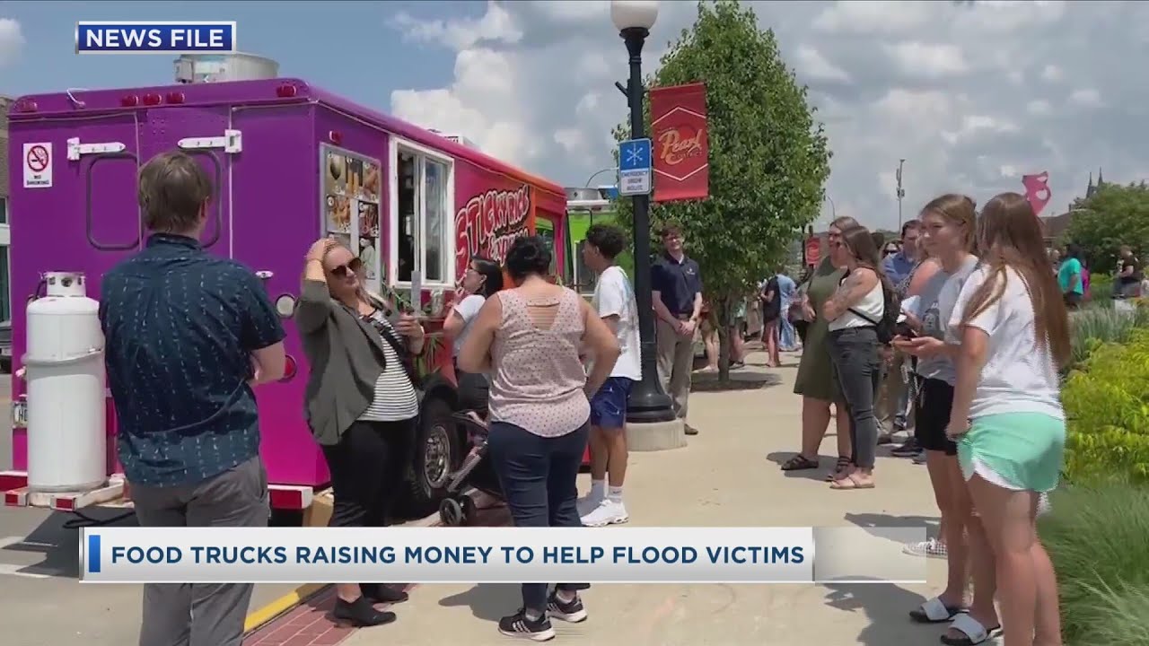 Food trucks raising money to help flood victims - Midday - YouTube