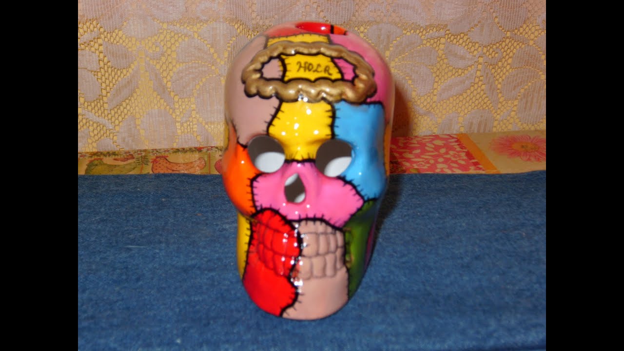 DIY Cómo pintar en cerámica una calavera/cráneo de halloween - YouTube