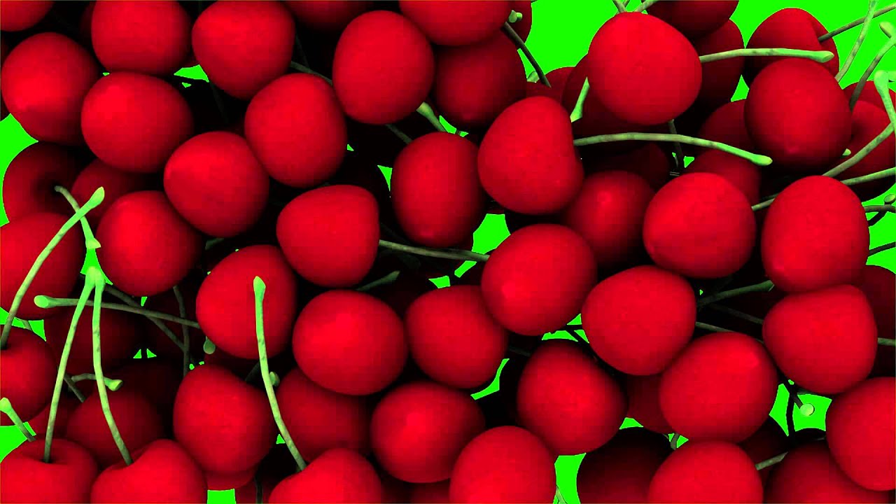 cherries animation in green screen free stock footage - YouTube