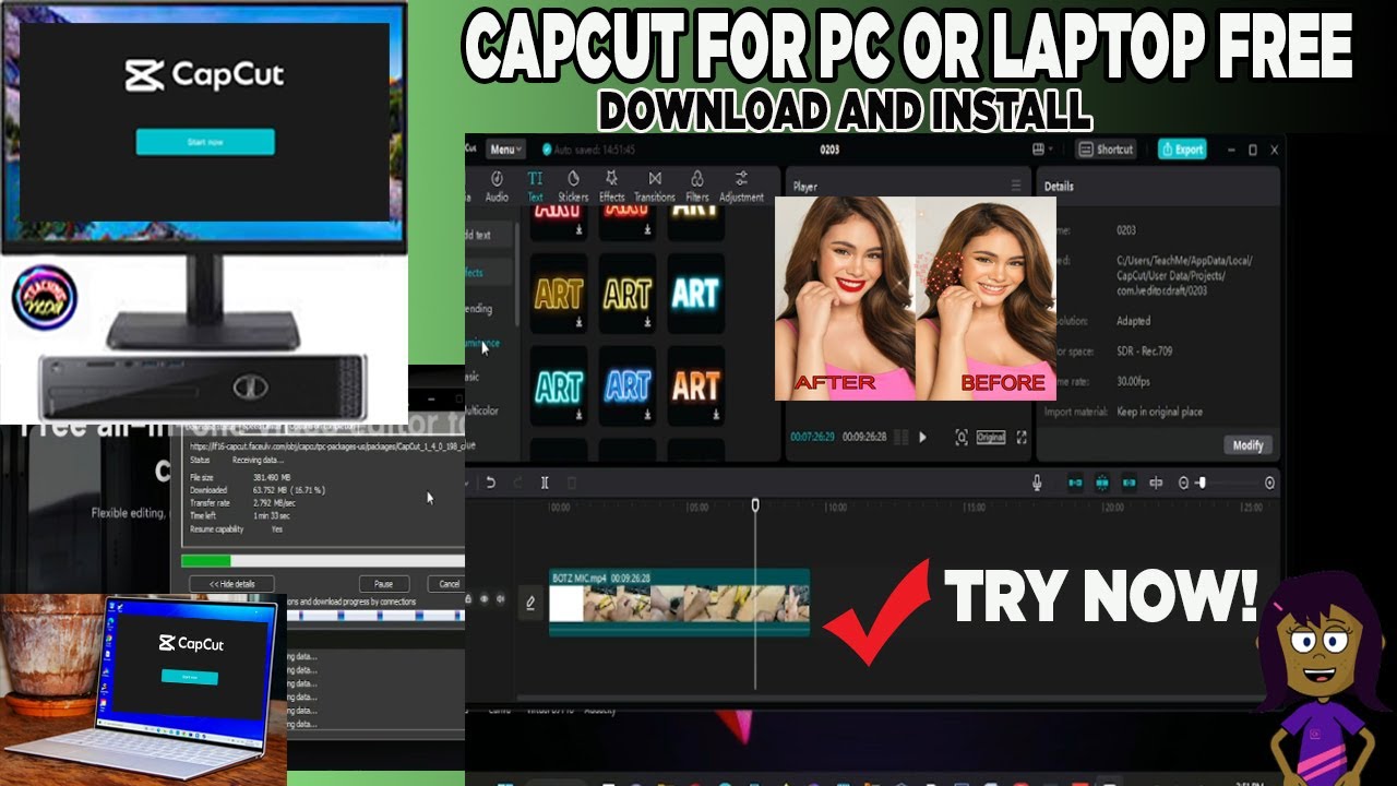 HOW TO DOWNLOAD CAPCUT ON PC or LAPTOP | FREE AND NO WATERMARK - YouTube