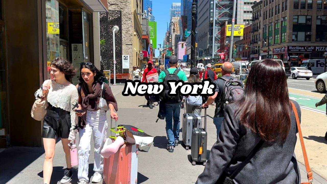 Walking Up 8th Avenue Manhattan | NYC Street Tour in 4K - YouTube