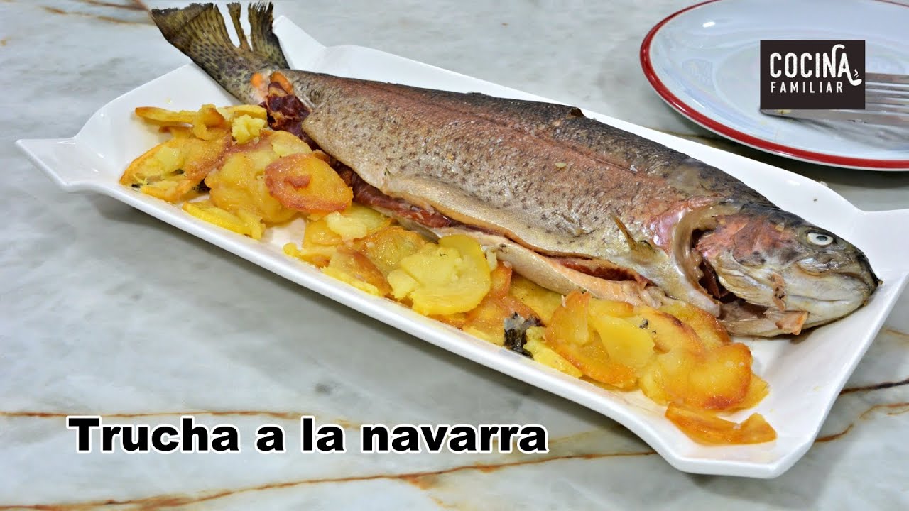 Trucha a la navarra al horno con jamón y patatas al ajillo By # ...