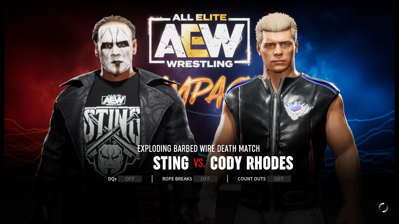 Death Match Exploding Barbed Wire -Cody Rhodes vs Sting - Aew Fight Forever | All Elite ...