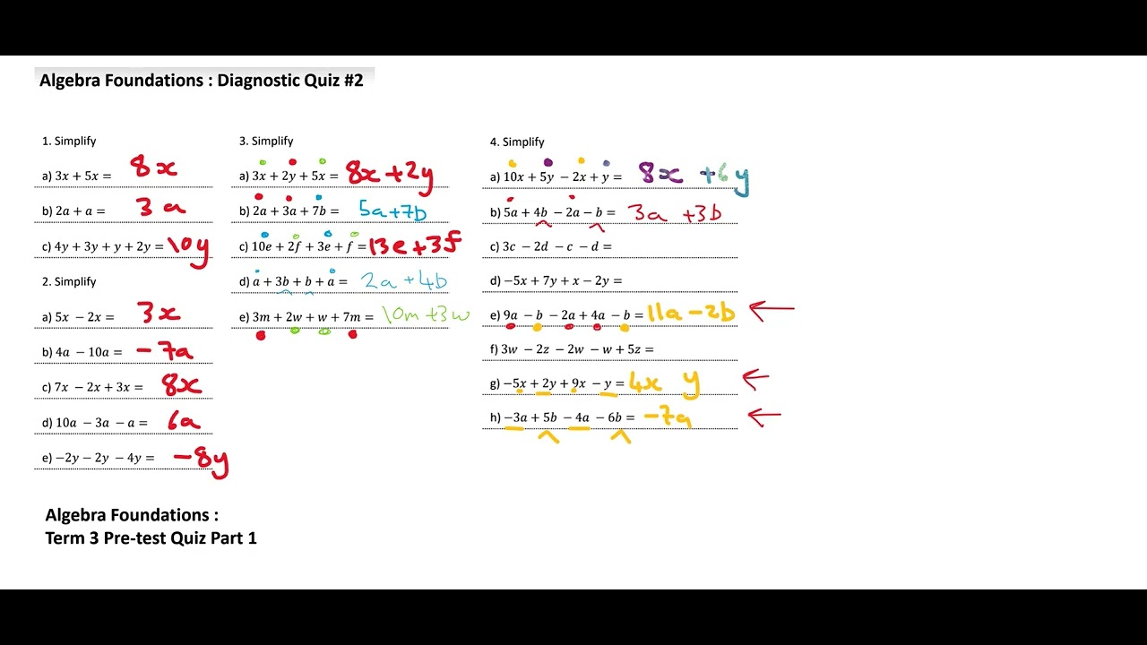 Year 7 Algebra simplification, substitution, multiplication and ...