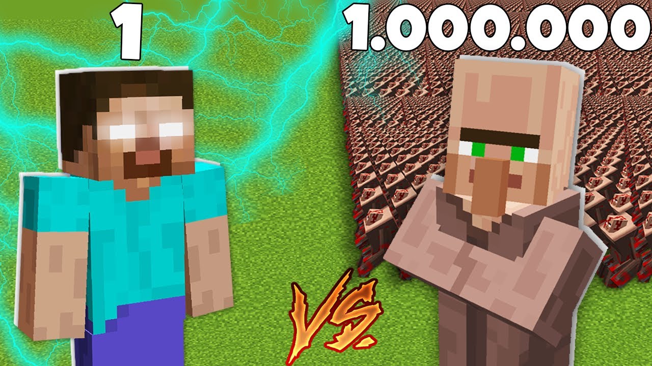 100000000 VILLAGERS ARMY vs HEROBRINE in Minecraft Battle How to Play ...