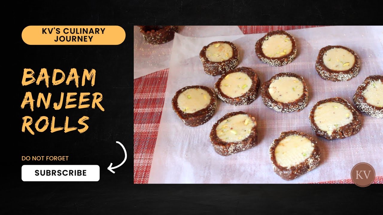 ANJEER BADAM ROLL | ALMOND FIG ROLL | BADAM FIG BURFI #diwalisweets # ...