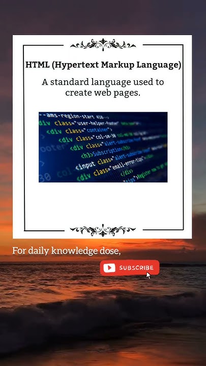HTML(Hypertext Markup Language).. #shorts #youtubeshorts #computer ...