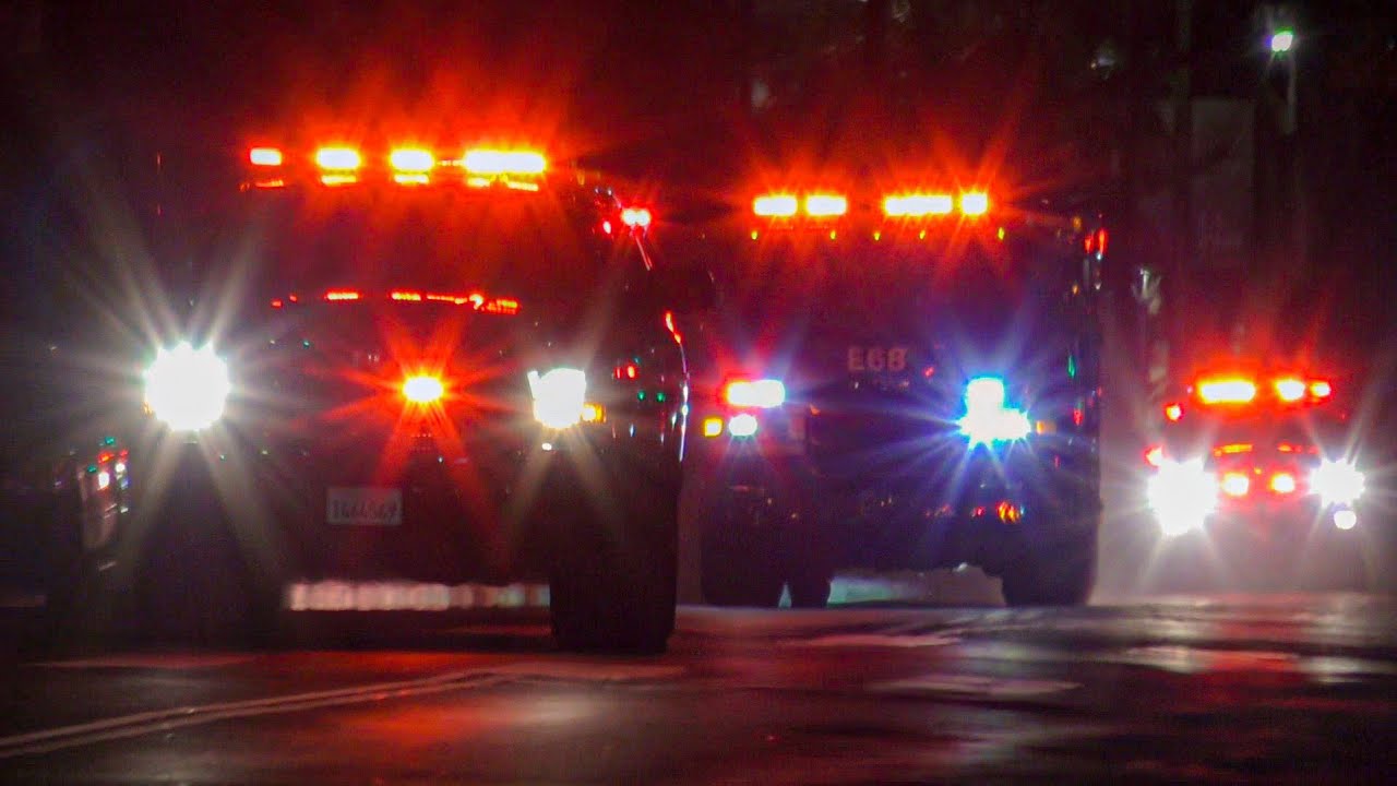 LAFD Engine 58, Battalion 18, Engine 68, Battalion 5, & Light Force 29 ...