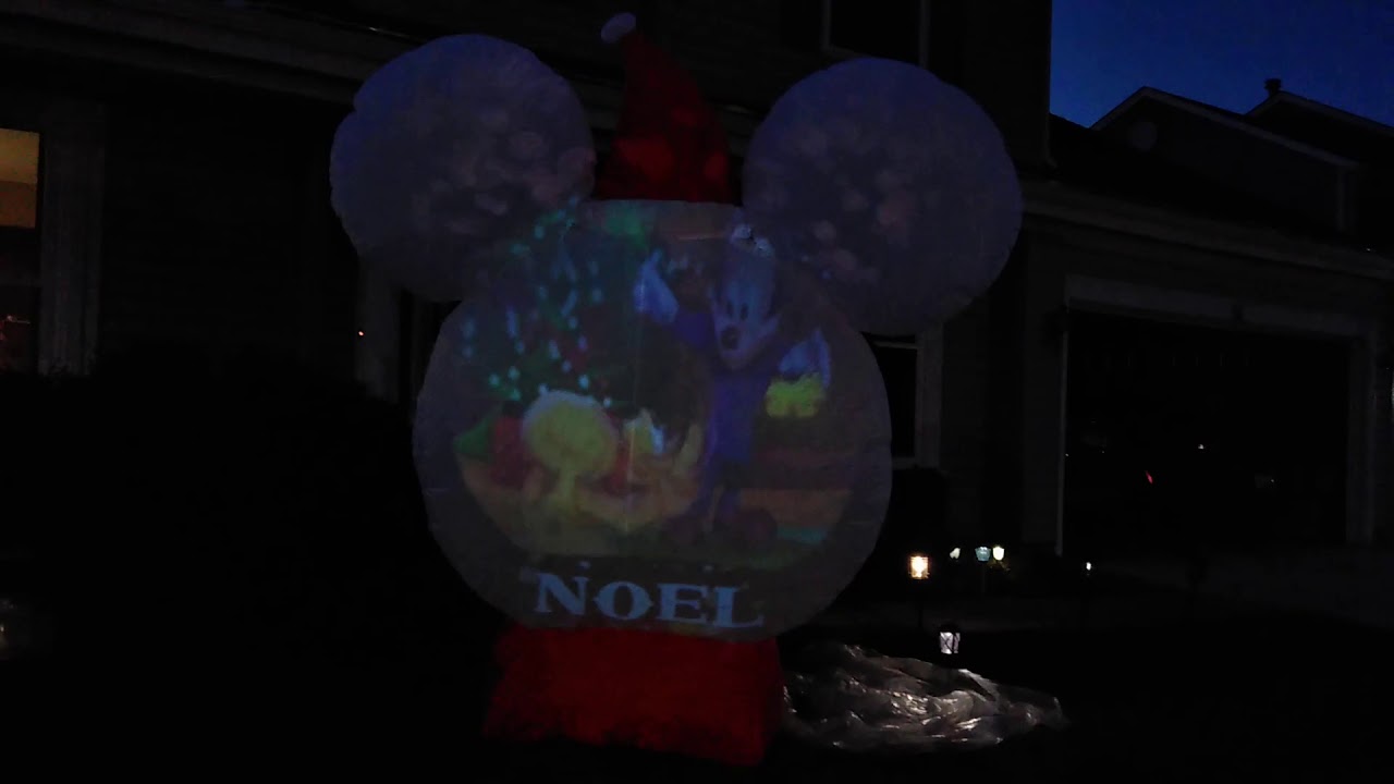 Gemmy Christmas Airblown Inflatable Disney Mickey Mouse Ears Lightshow ...