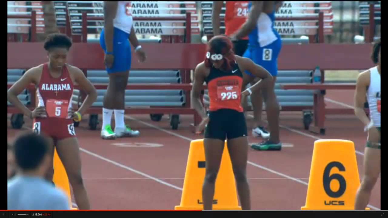 Emily Yarnell 100m Invitational Alabama Relays March 2014 - YouTube