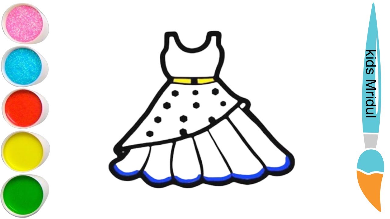 How To Draw A Dress, Easy Drawing for Children's very easy | Beautiful ...