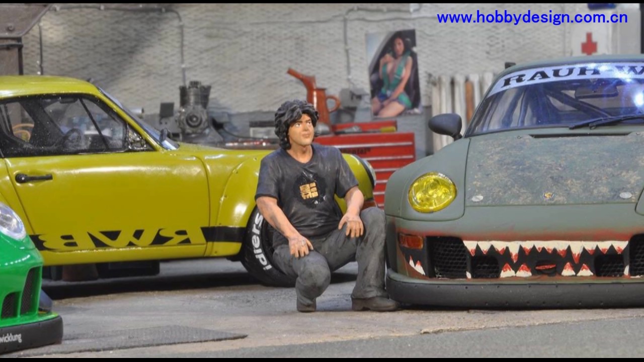 118 Nakai' resin figures and Need For Speed RWB car model - YouTube