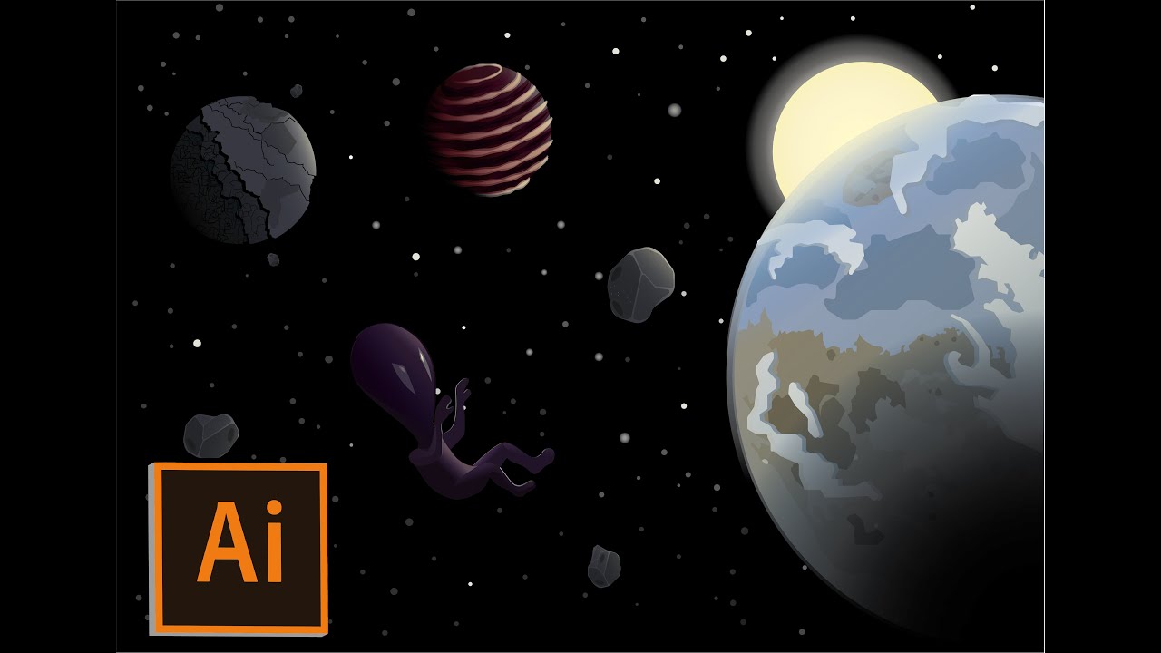 Galaxy Vector artwork with in Adobe illustrator - Sped up - YouTube