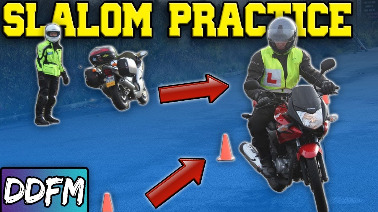 Learn The Slalom On A Motorcycle / UK Module 1 Slalom Test Technique ...