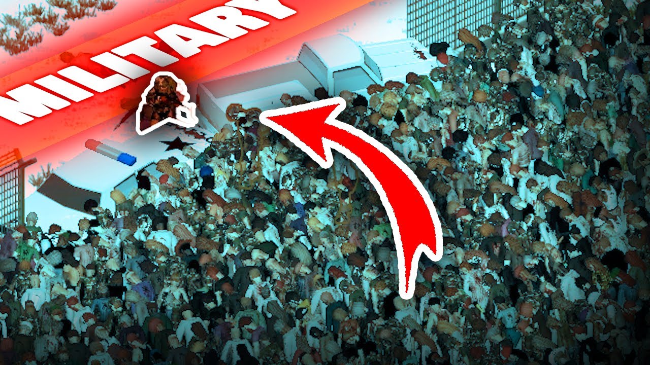 MILITARY BASE ZOMBIE HORDE | Project Zomboid HERO to ZERO Challenge #6 ...