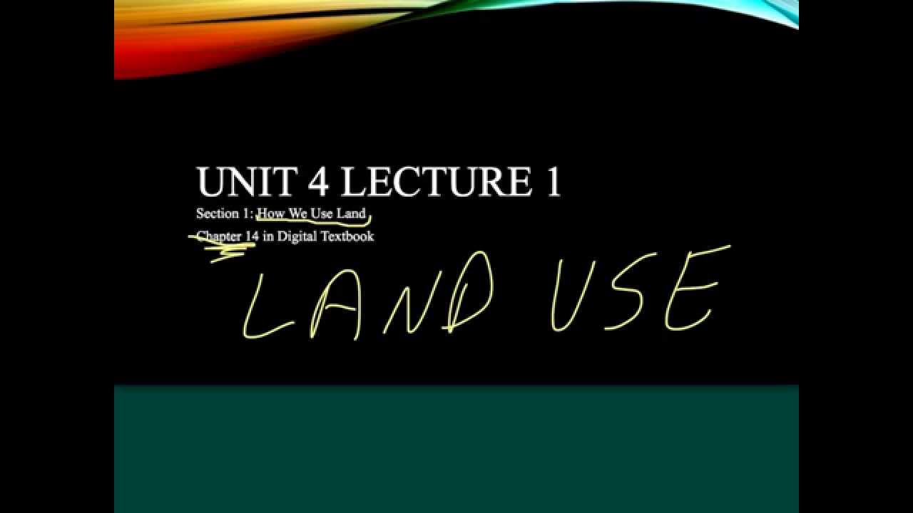 Old Unit 4 Lecture 1: How We Use Land - YouTube