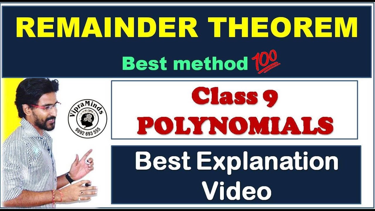 Remainder Theorem Class 9 Maths | Polynomials class 9 ncert | - YouTube