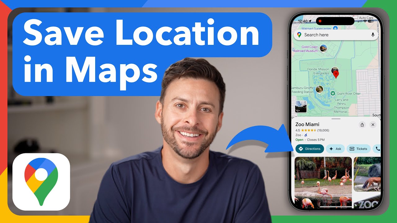 How To Save A Location In Google Maps - YouTube