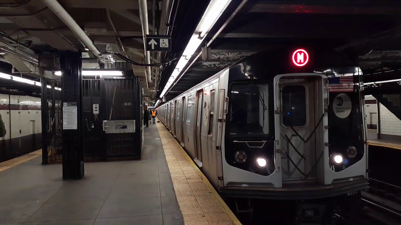 R46/R160 (A) and (M) Train action at Washington Heights 168th Street ...