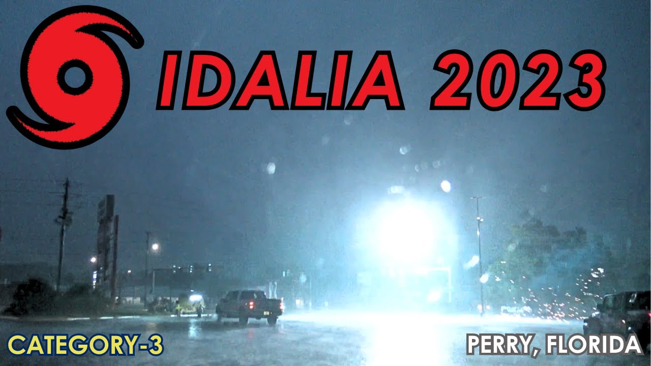 Chasing Hurricane IDALIA 2023 • Cat-3 Winds Tear Through Perry, FL {T-S ...