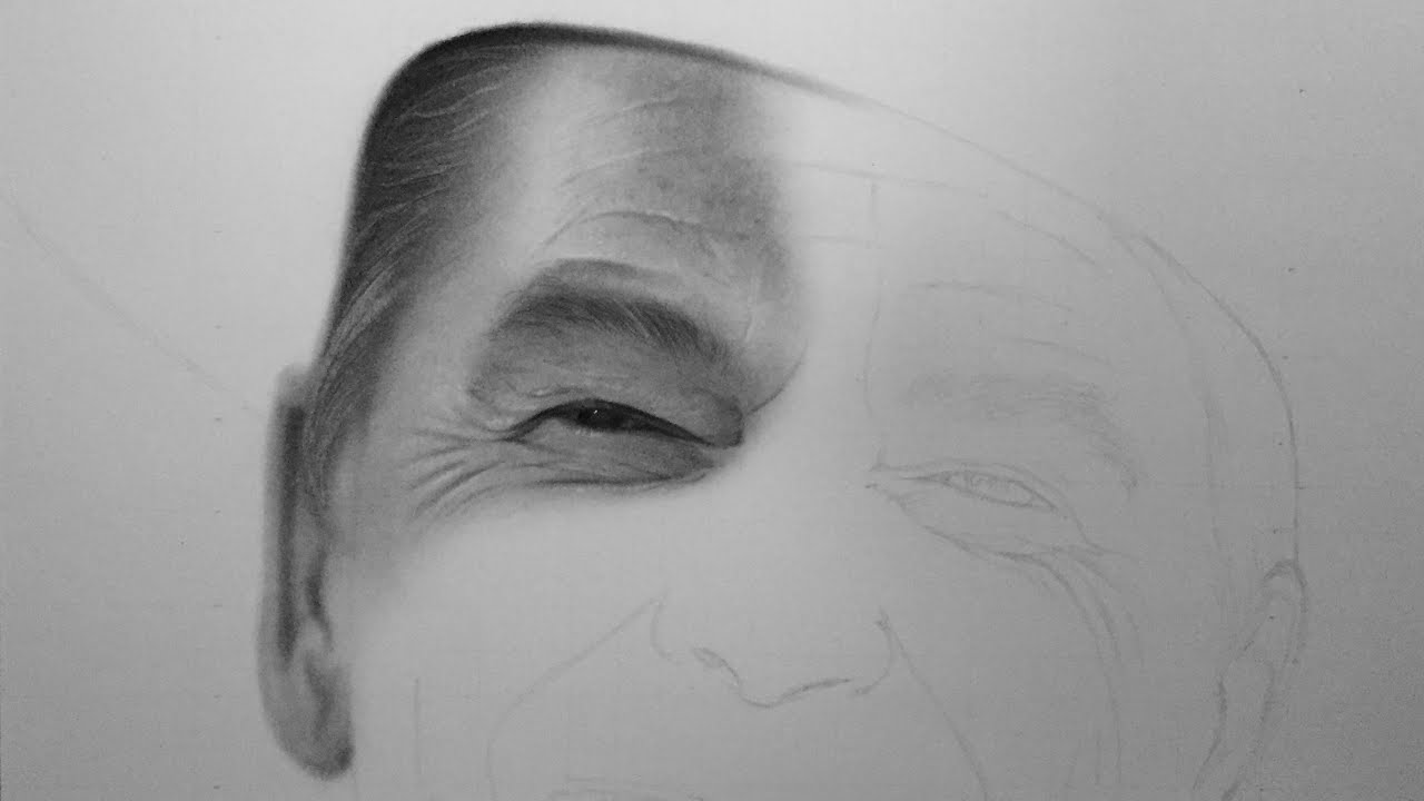 NO TIME-LAPSE | REALISTIC DRAWING OF RONALD REAGAN | PART 2 - YouTube