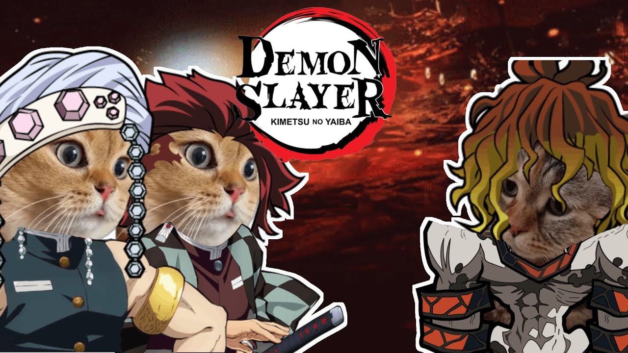 Demon Slayer : Tanjiro & Tengen VS Gyutaro / CAT MEMES - YouTube