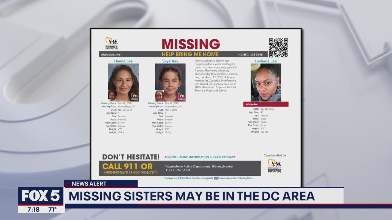 Missing sisters last seen 2 years ago in Pennsylvania may be in DC ...