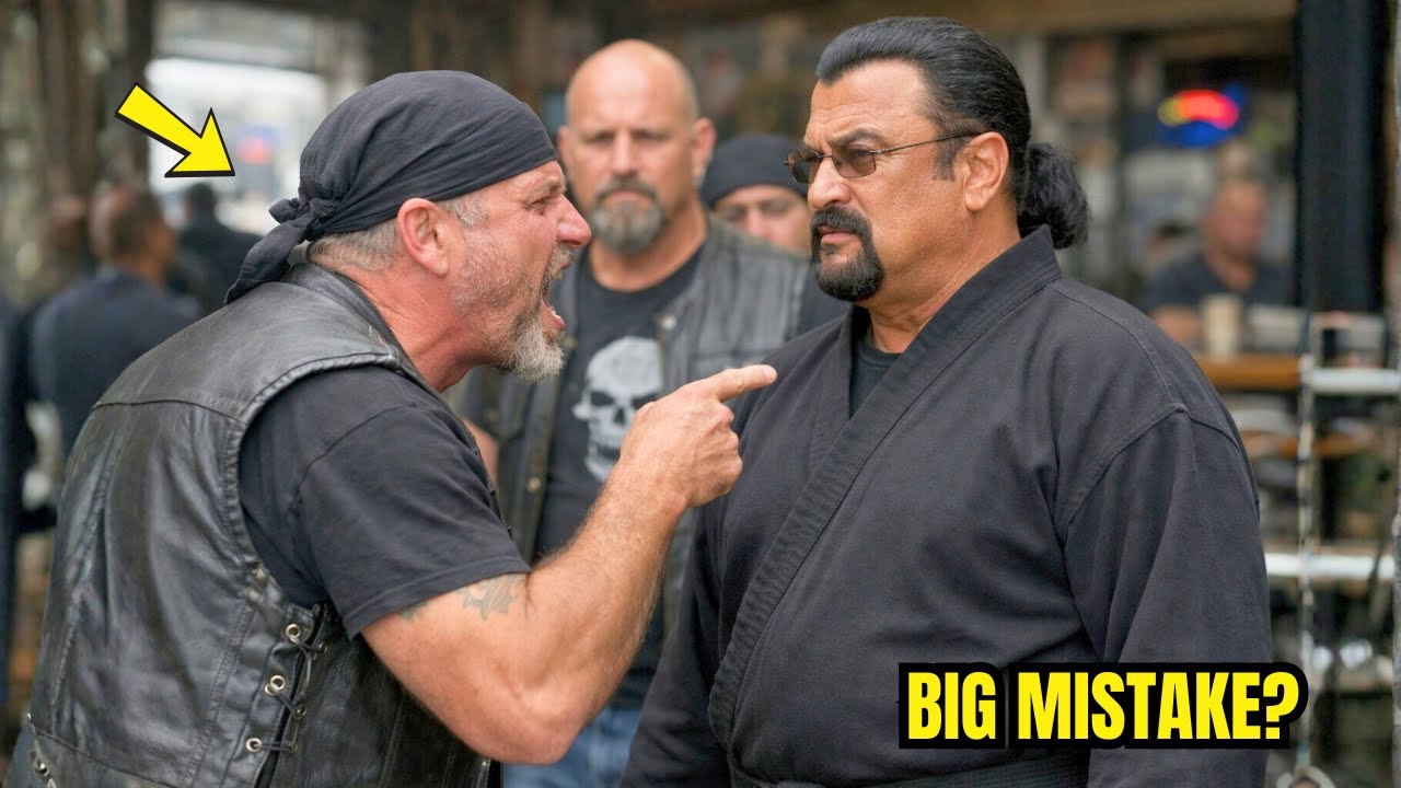 BIKERS THREATEN STEAVEN SEAGEL, UNAWARE HE HAS A BLACK BELT IN KARATE ...