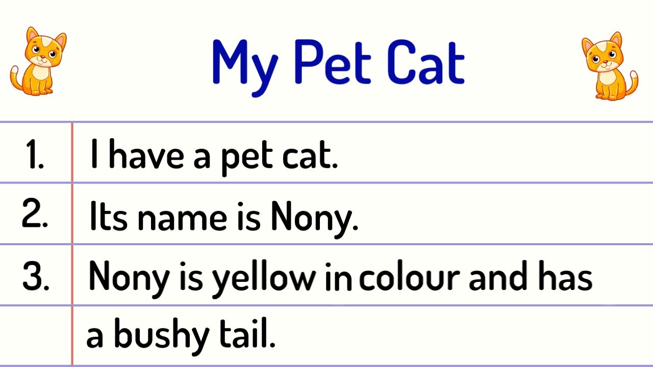 My Pet Cat Essay 10 Lines || My Pet Cat Essay in English - YouTube