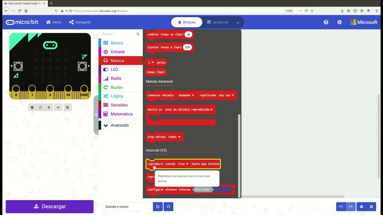 micrófono y altavoz para microbit V2 - YouTube