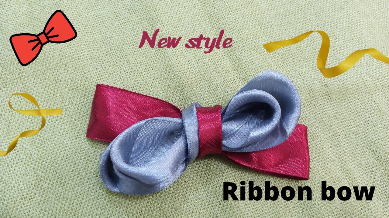 Ribbon bow/diy satin ribbon bow/easy bow - YouTube