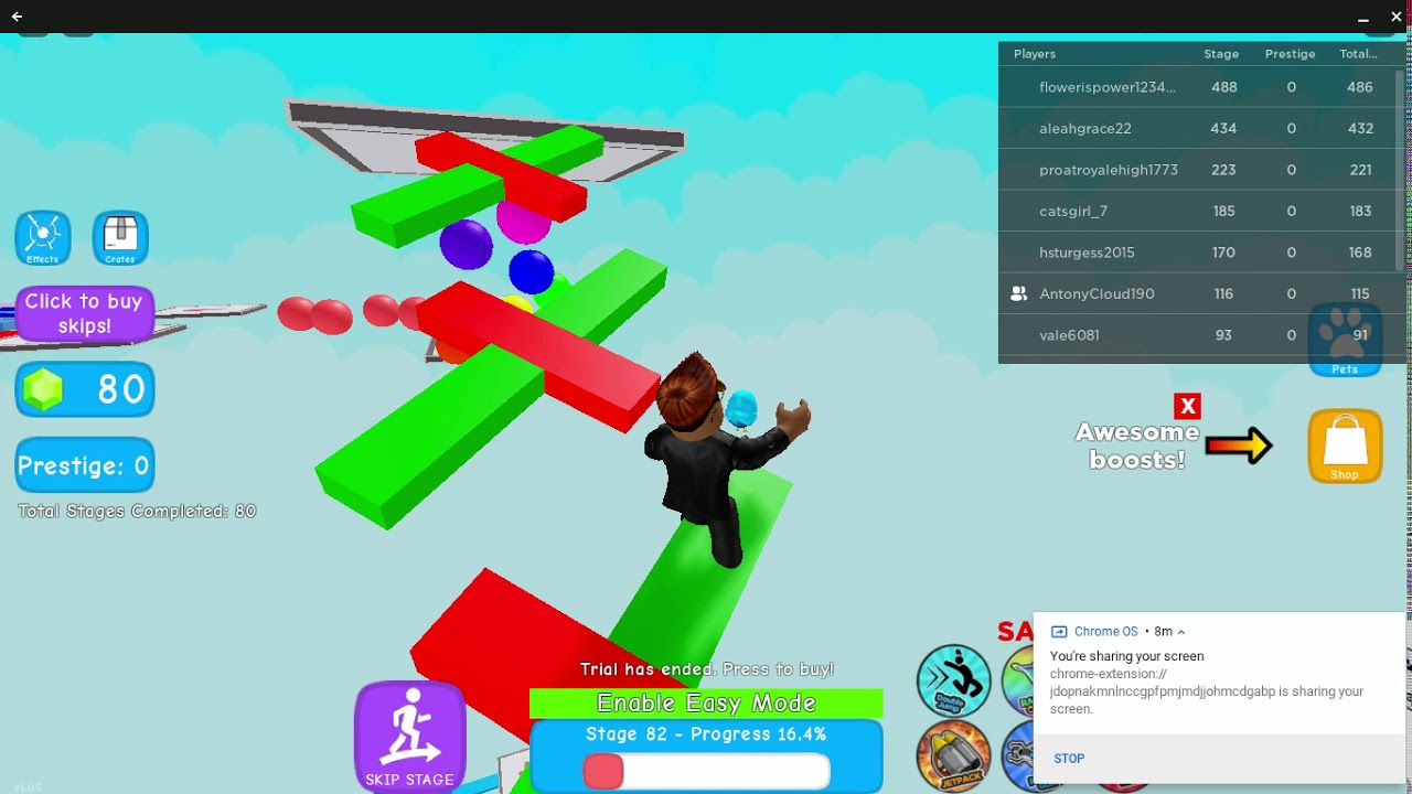 Completing 60 Stages on this Mega Fun obby to complete this challenge ...