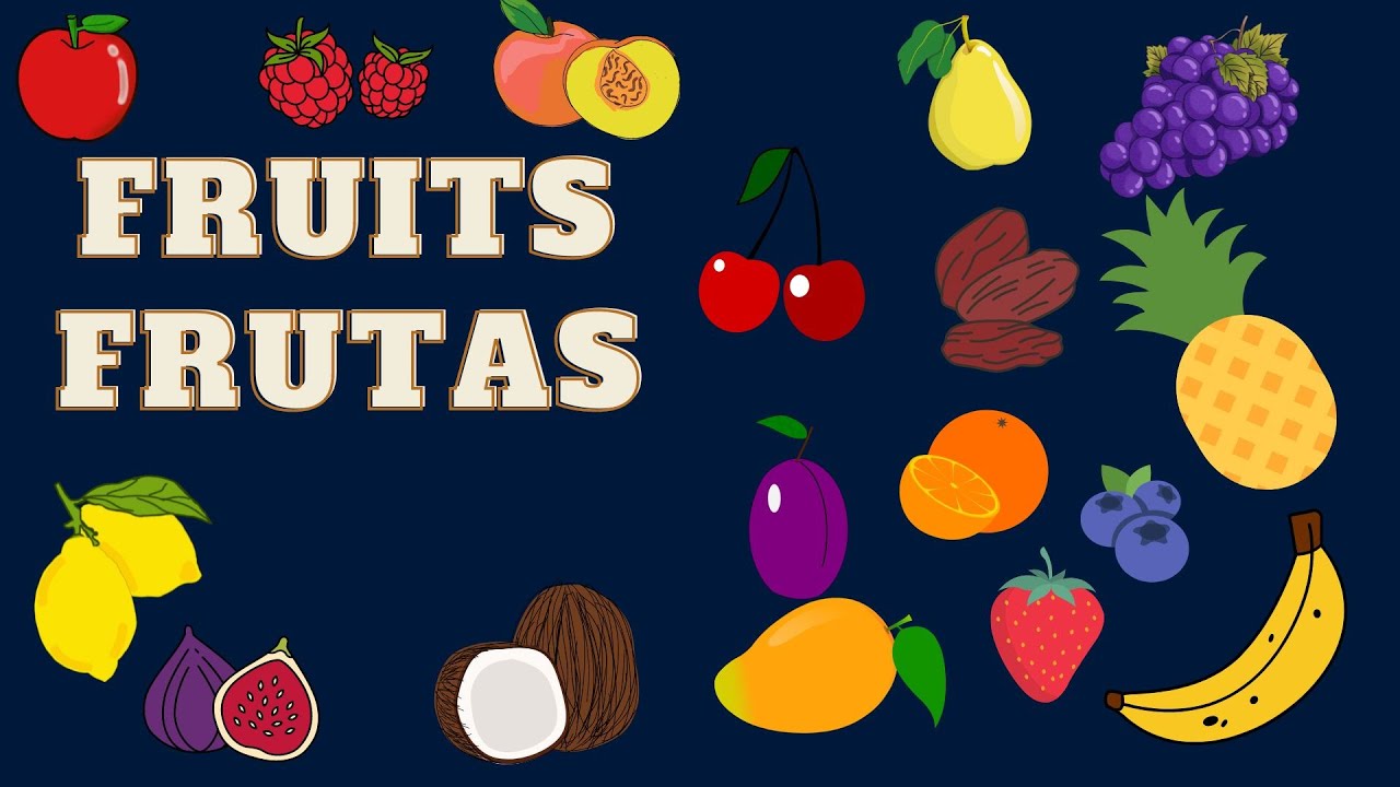Fruits - Frutas ENGLISH-SPANISH translation for kids - YouTube