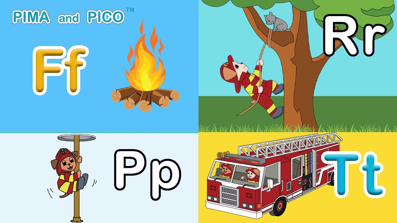 ABC Phonics Song with Two Firefighter-Theme Words for Each Letter 🚒 ...