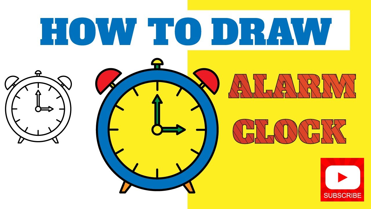 How to Draw An Alarm Clock | Drawing Tutorial | Step-by-Step for Beginners - YouTube